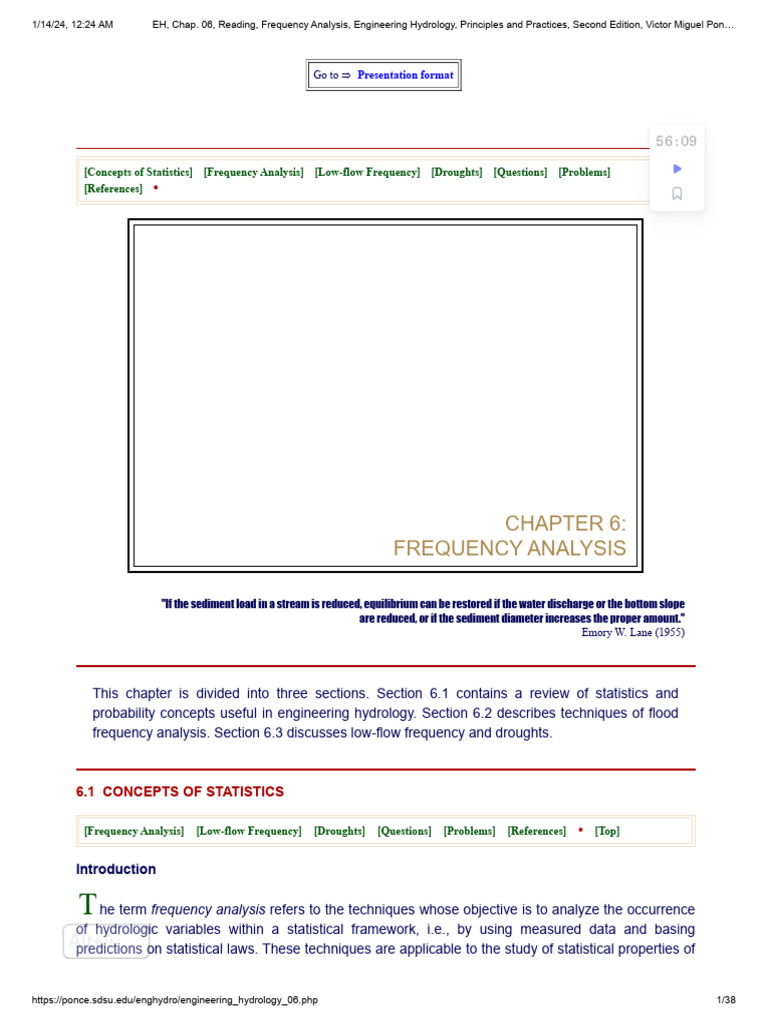 Frequency Analysis in Engineering Hydrology | PDF | Probability Distribution | Least Squares