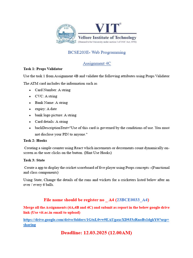 Web Programming Assignment 4C Guide | PDF