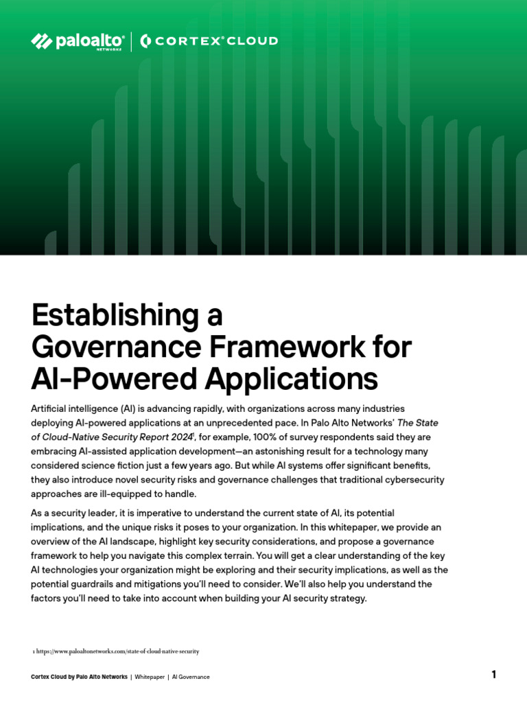 AI Governance For AI-Powered Applications Palo Alto Firewall | PDF | Artificial Intelligence ...
