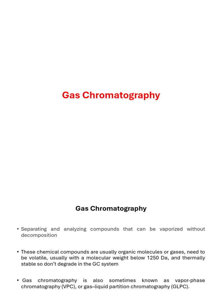 L Gas Chromatography | PDF | Gas Chromatography | Chromatography