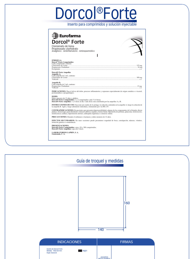 Dorcol Forte Inserto | PDF | Tableta (Farmacia) | Drogas
