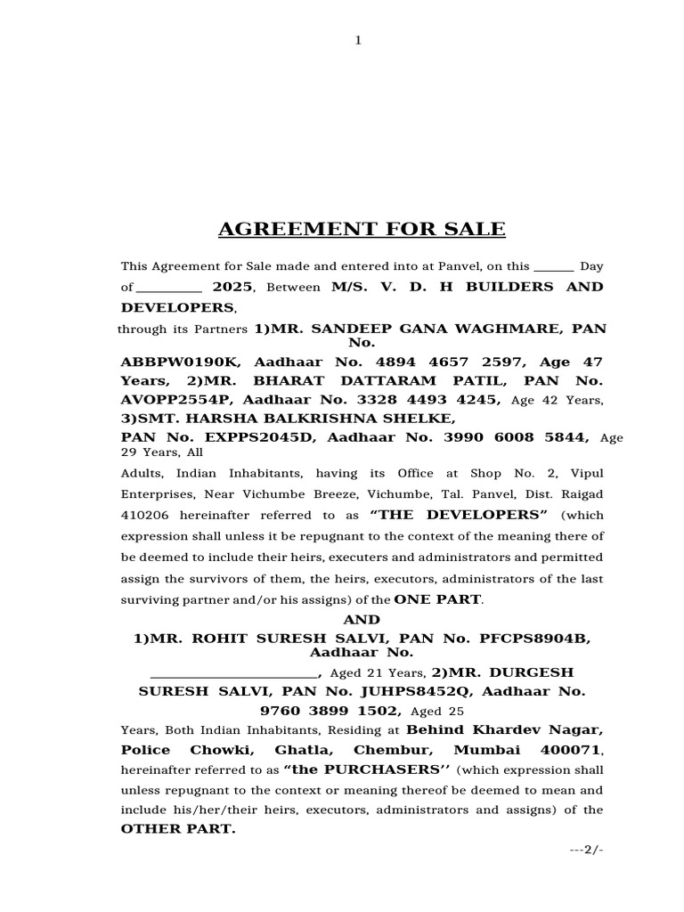 V D H Builders - Sai Apartment - Devad - Assessment Office - Panchal ...