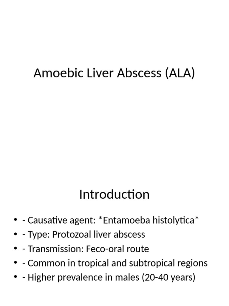 Amoebic Liver Abscess | PDF | Clinical Medicine | Medical Specialties