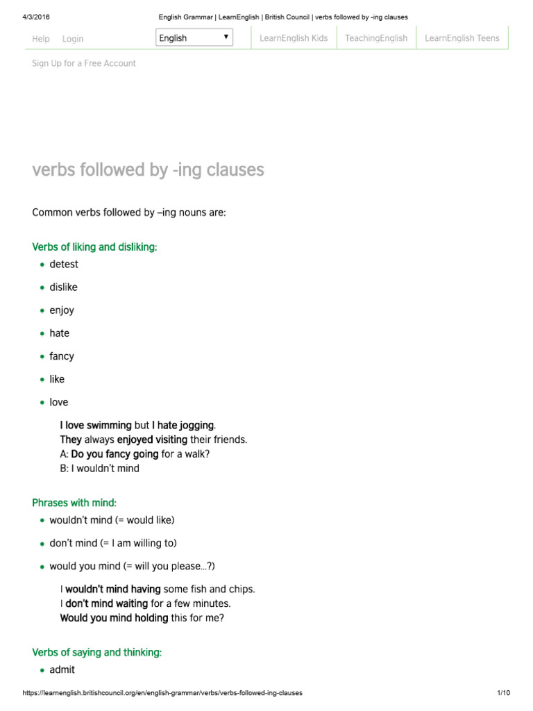 English Grammar _ LearnEnglish _ British Council _ verbs followed by ...