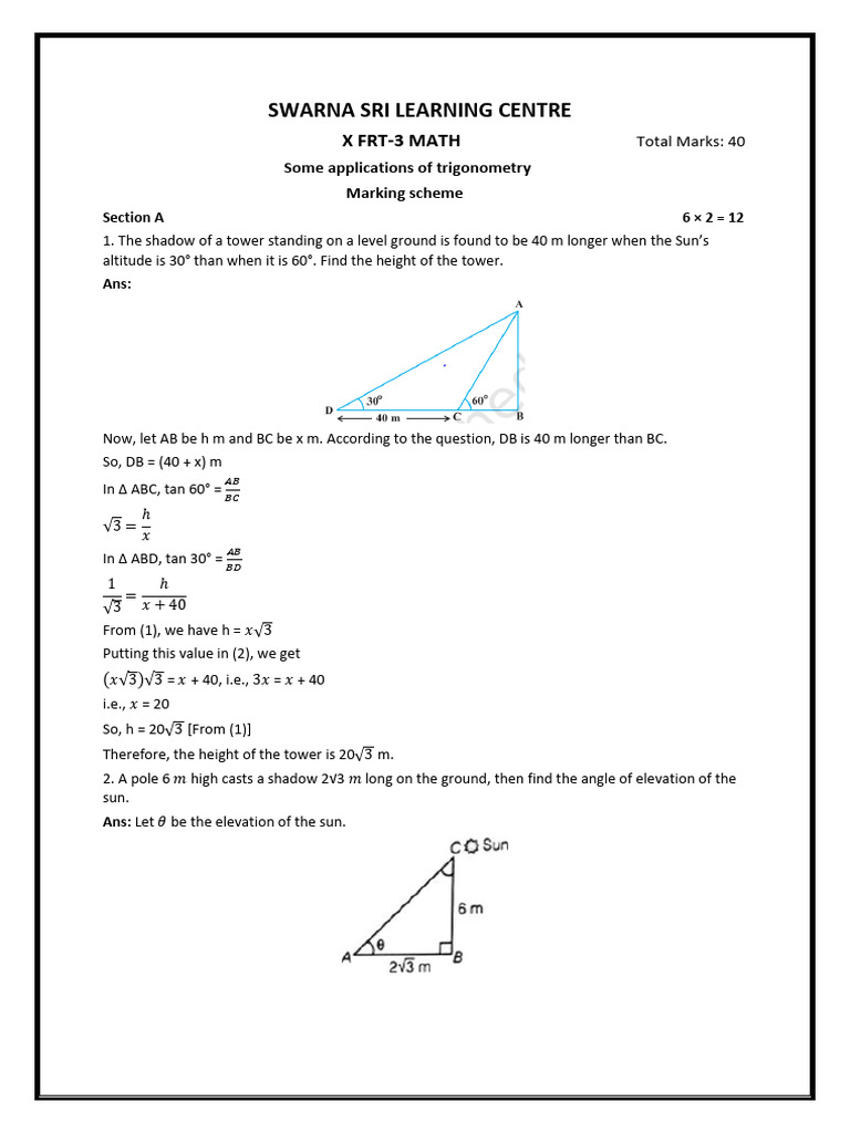 Trigonometry Applications in Real Life | PDF | Lighthouse