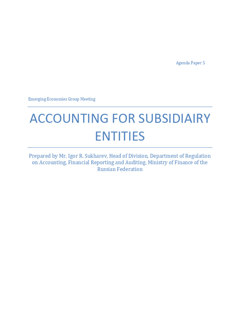 Financial Reporting for Subsidiaries | PDF | Fair Value | International ...