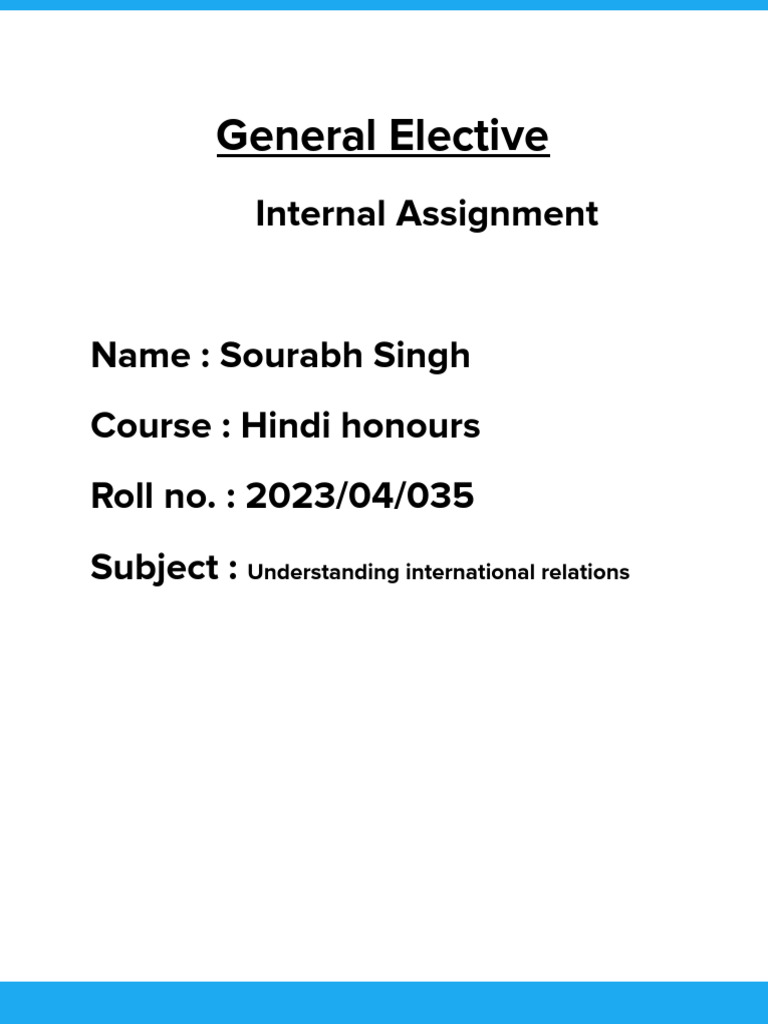 GE Assignment by Sourabh Singh | PDF