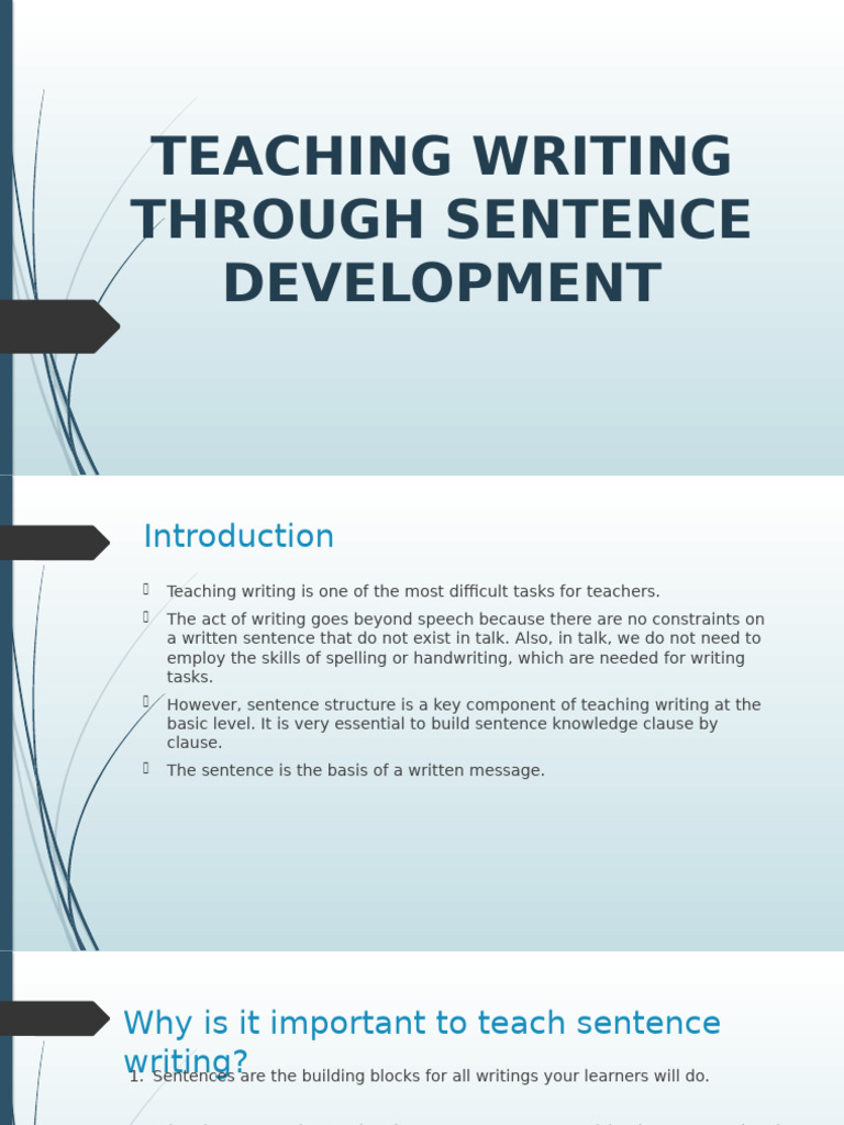 Teaching Writing Through Sentence Development | PDF | Syntax | Language ...
