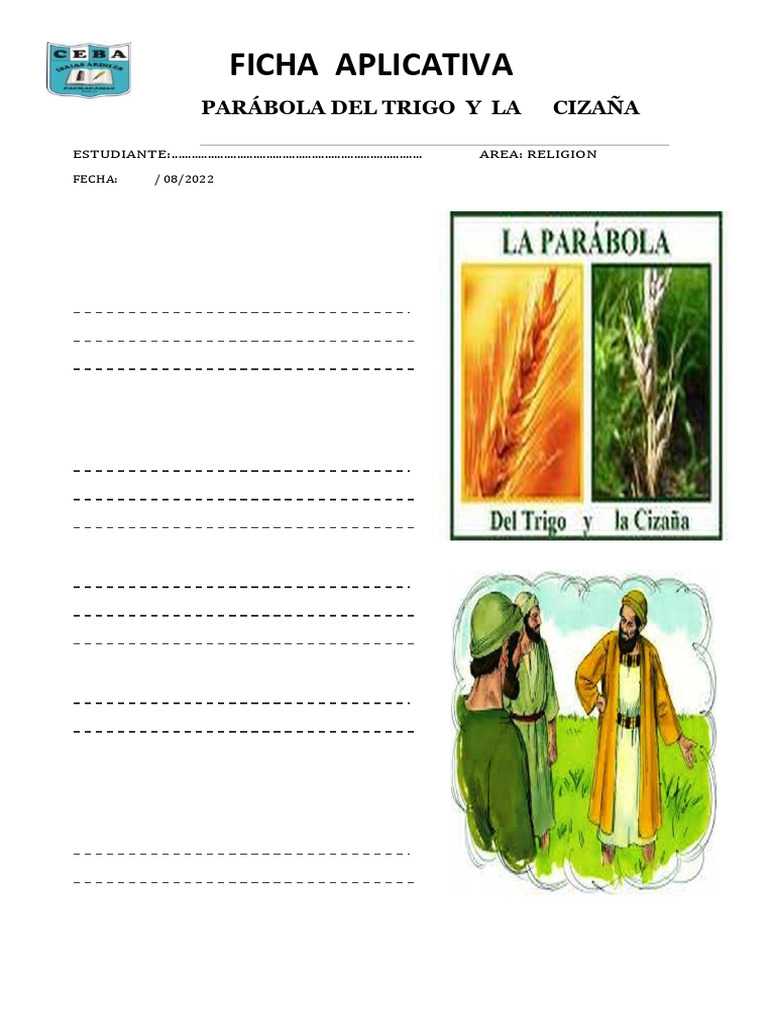 Ficha Aplicativa de Religión 2022 | PDF