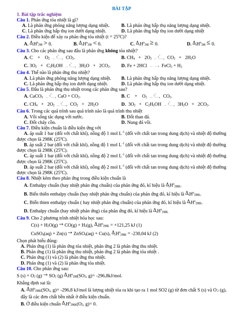 Bai Tap 1 - HS | PDF