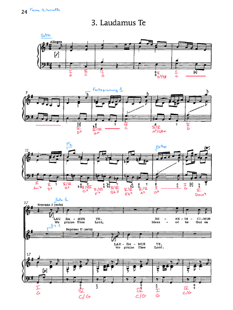 05 - Xvii - Xviii - Vivaldi - Ritornello - Laudamus Te (Blanco | PDF