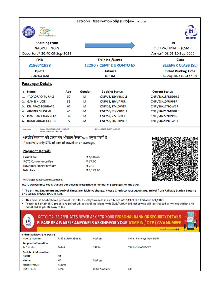 NAGPUR-MUMBAI-06TICKET Pages 1-2 - Flip PDF Download _ FlipHTML5 | PDF