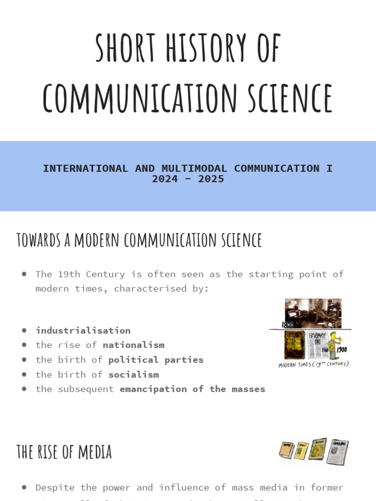 History of Communication Science | PDF | Mass Media | Newspapers