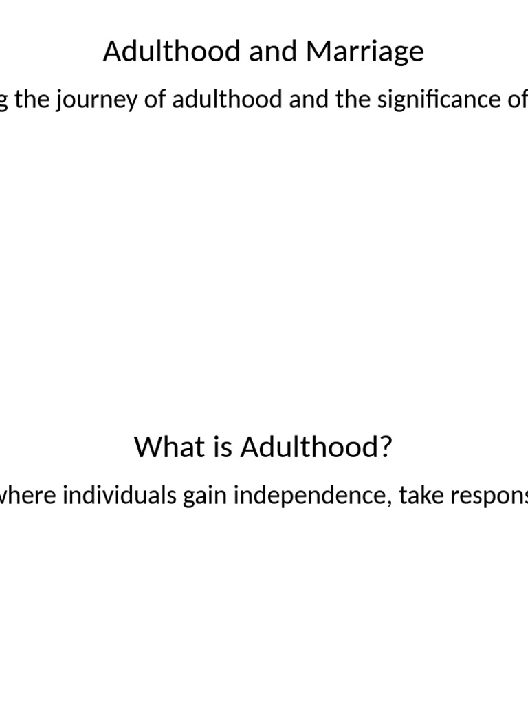 Adulthood and Marriage Insights | PDF