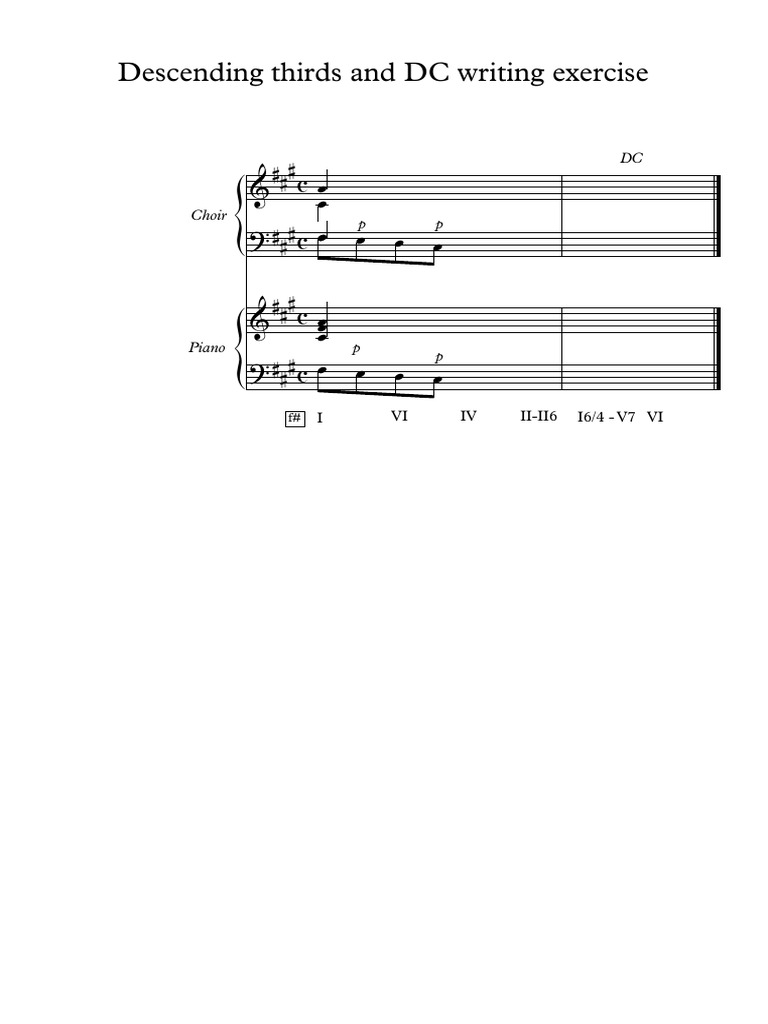 Descending Thirds Writing Exercise - Full Score | PDF