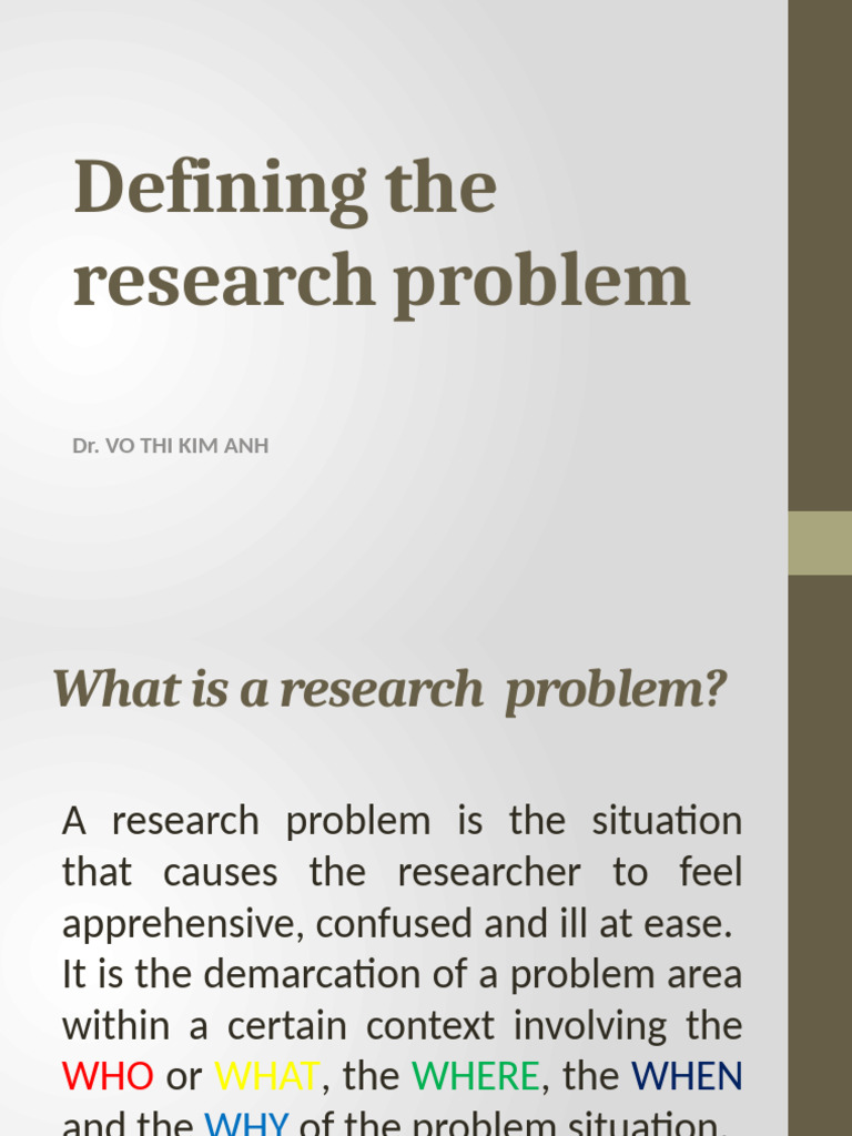 Defining the Research Problem | PDF | Cognition | Learning