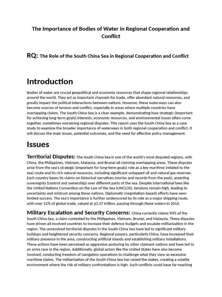 South China Sea: Cooperation vs. Conflict | PDF | South China Sea ...