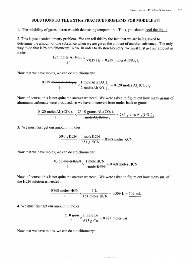 Mod 11 Extra Problems002 | PDF | Stoichiometry | Water