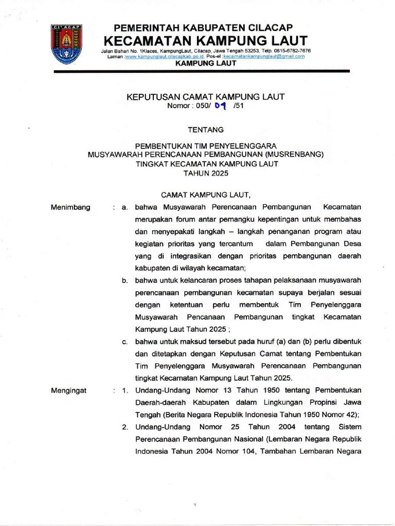 SK Tim Musrenbang 2025 | PDF