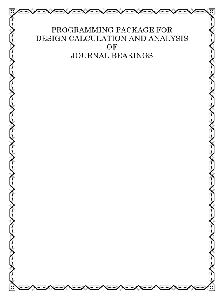 Journal Bearing Design Software Thesis | PDF | Bearing (Mechanical ...