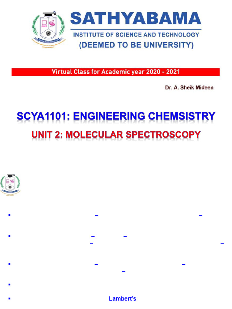 UNIT 2 - Molecular Spectros | PDF | Electromagnetic Radiation ...