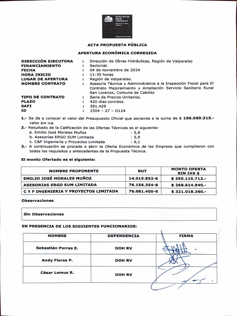 Acta Ap. Of. Ec. AIF Sta Lorenzo CORREGIDA | PDF