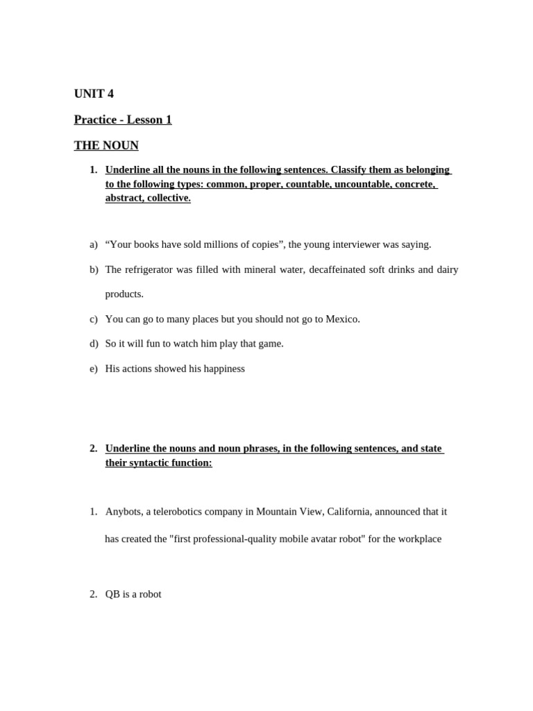 Unit 4 - Practice - Lesson 1 | PDF