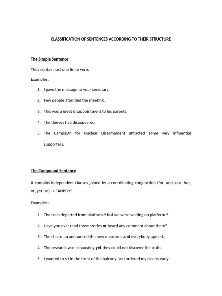 Unit 3 - Lesson 6-Simple, Compound and Complex Sentences | PDF