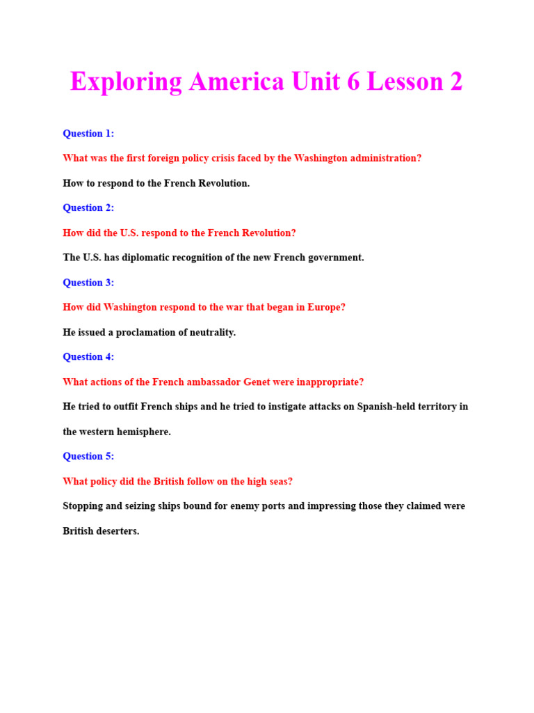 Exploring America Unit 6 Lesson 2 - Chris Houck | PDF | International ...