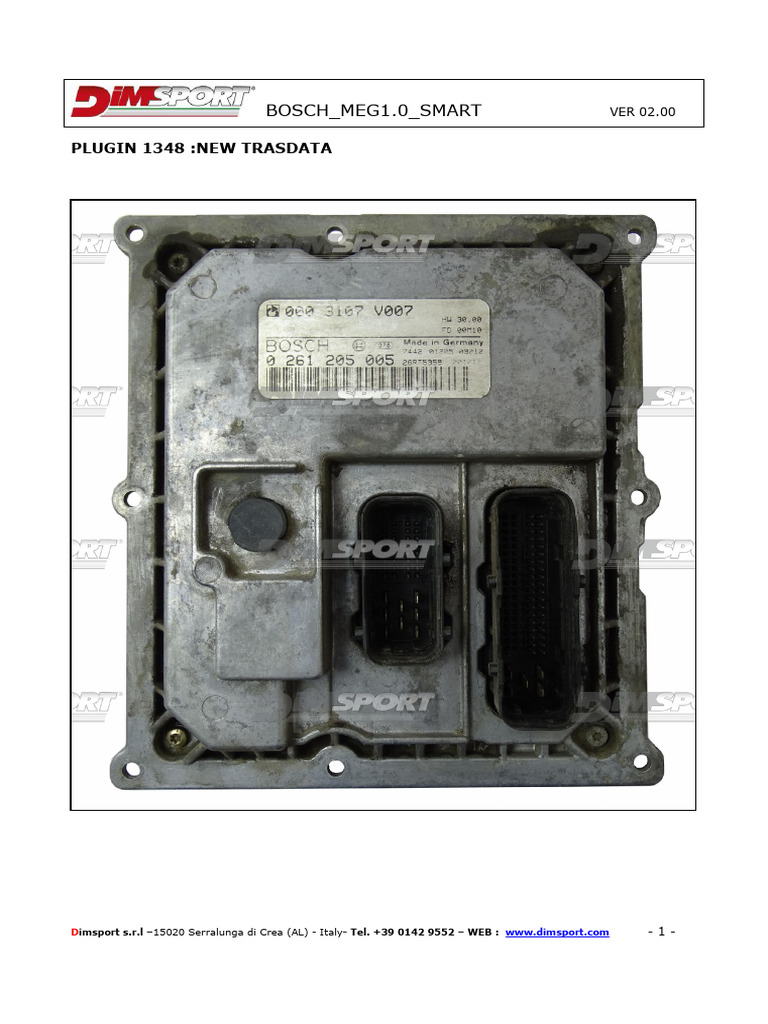 BOSCH MEG1.0 Smart ECU Connection Guide | PDF