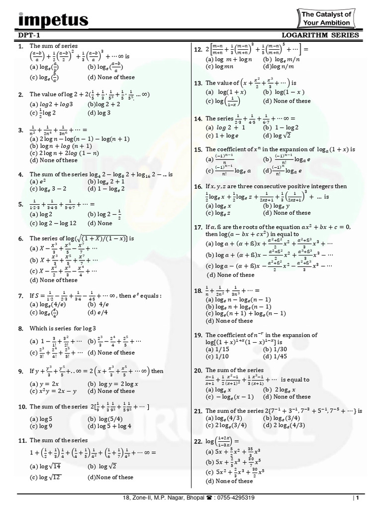 753_«﹝??????ℝℕ_?﹞»_Algebra_DPT_logarithmic_series_01 | PDF | Arithmetic | Complex Analysis