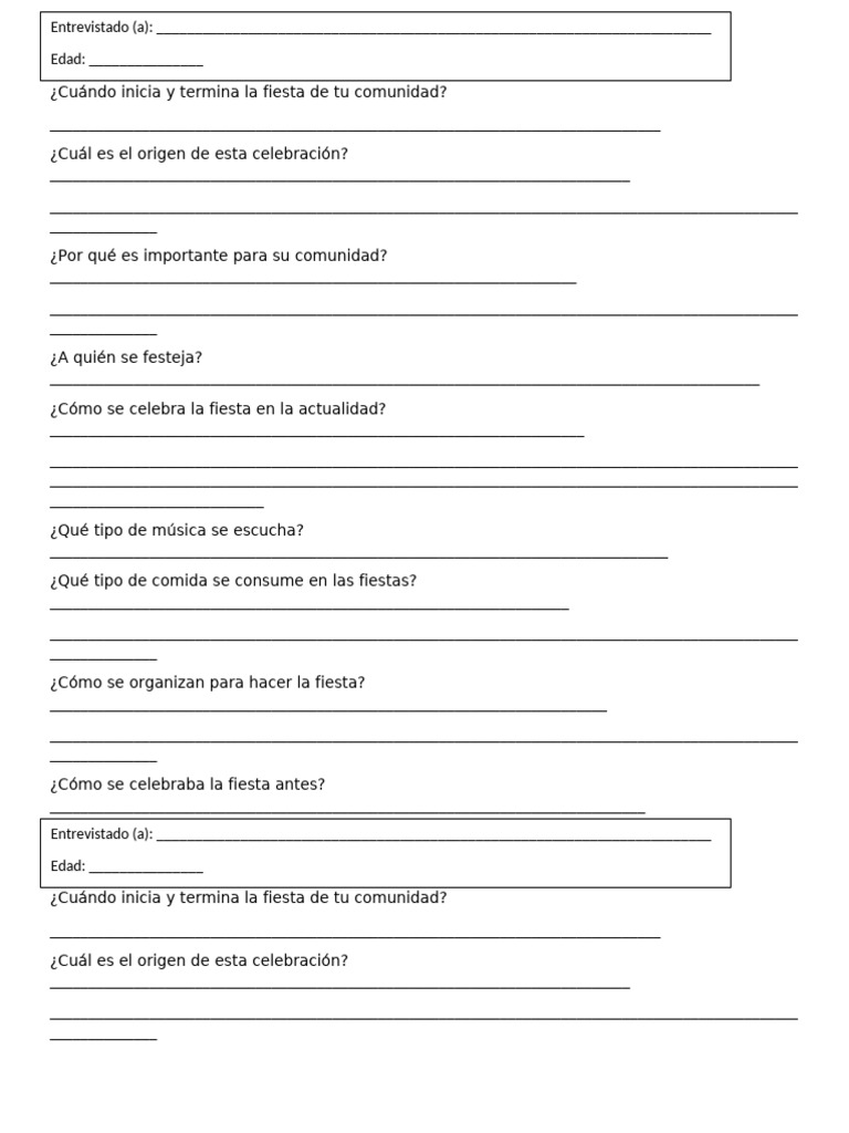 Entrevista La Fiesta de Mi Comunidad | PDF