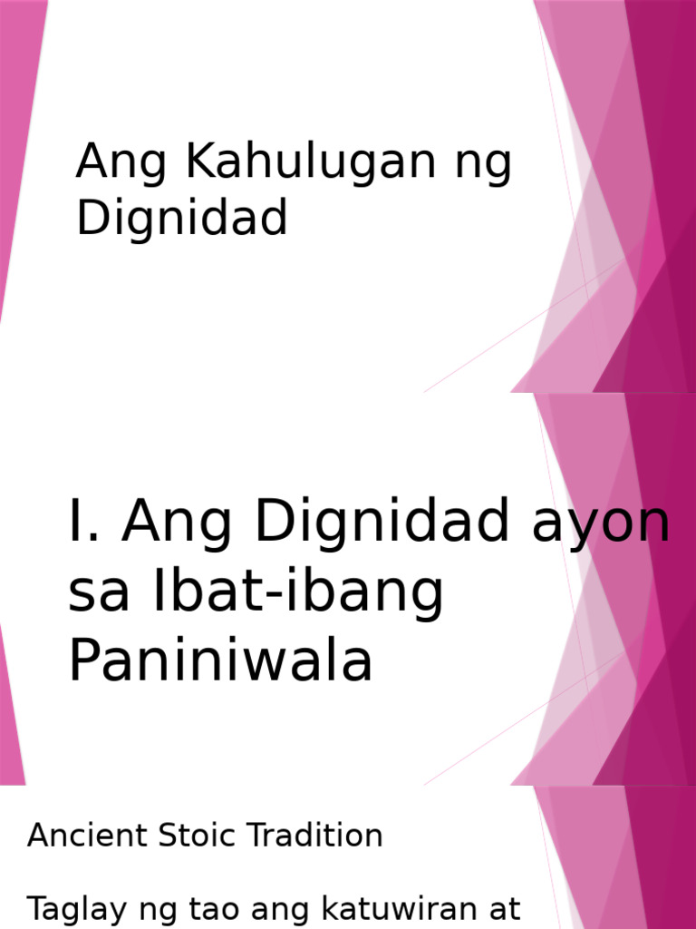 Kahulugan Ng Dignidad | PDF