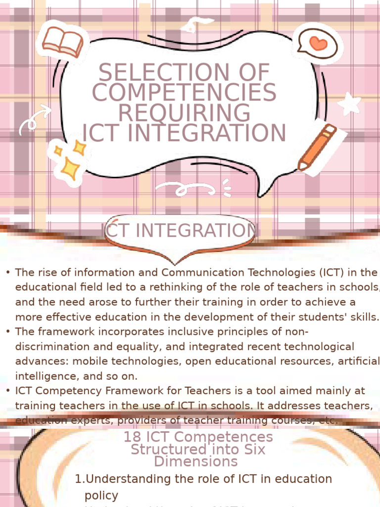 Selection of Competencies Requiring ICT Integration | PDF | Educational ...
