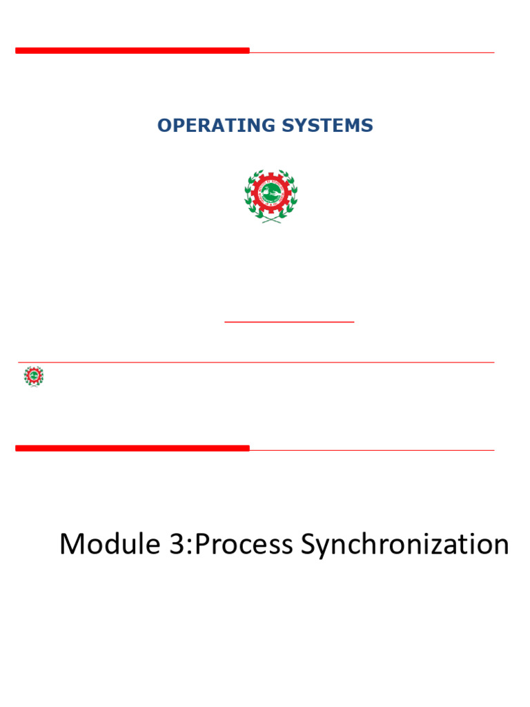 Module3_Process_synchronization | PDF | Process (Computing) | Operating System