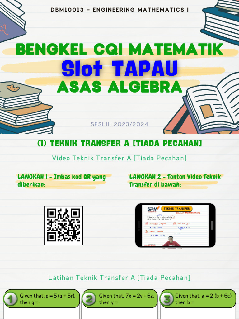 Handout Bengkel CQI utk EM1 | PDF | Mathematics | Algebra