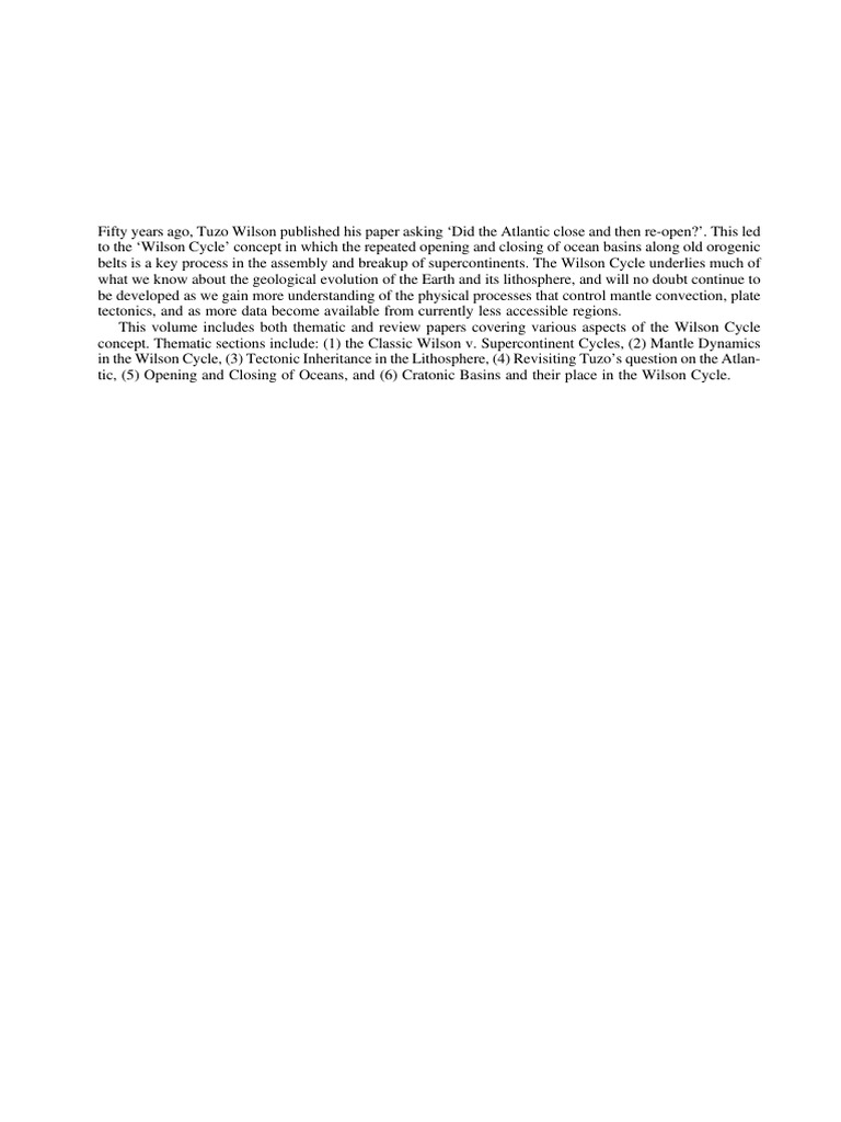 Understanding the Wilson Cycle in Geology | PDF