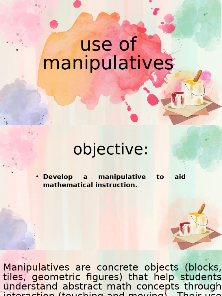 Use of Manipulatives | PDF | Human Communication | Cognitive Science