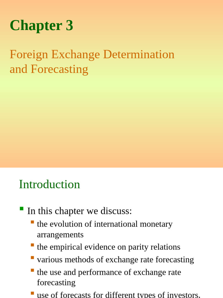 Ch.3 - Foreign Exchange Determination and Forecasting | PDF | Exchange Rate | Euro