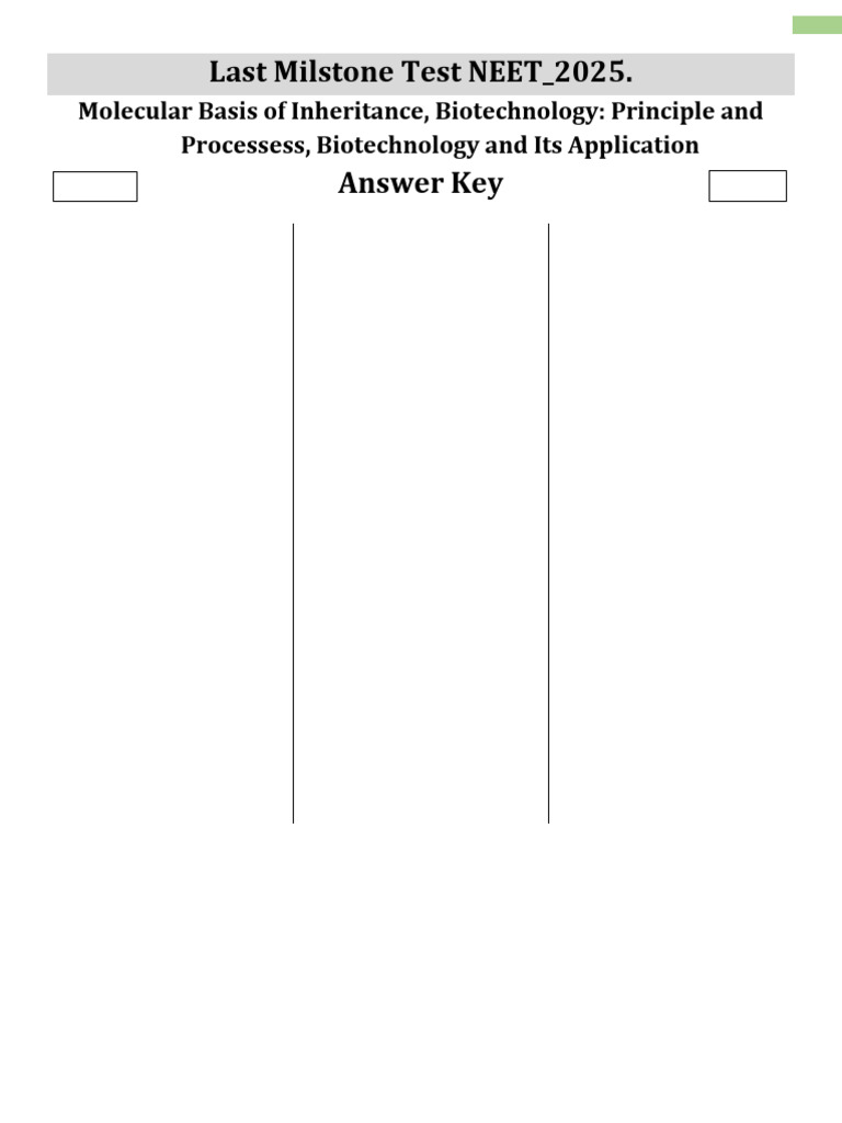 Biotechnology Test | PDF