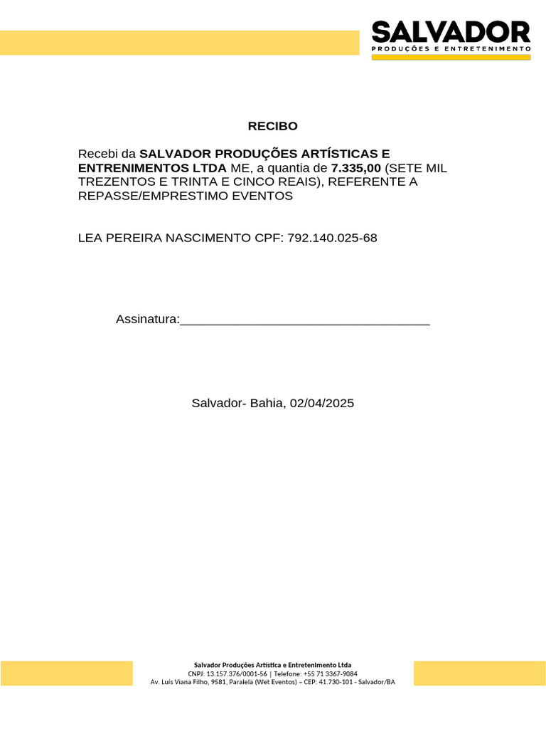 RECIBOS | PDF