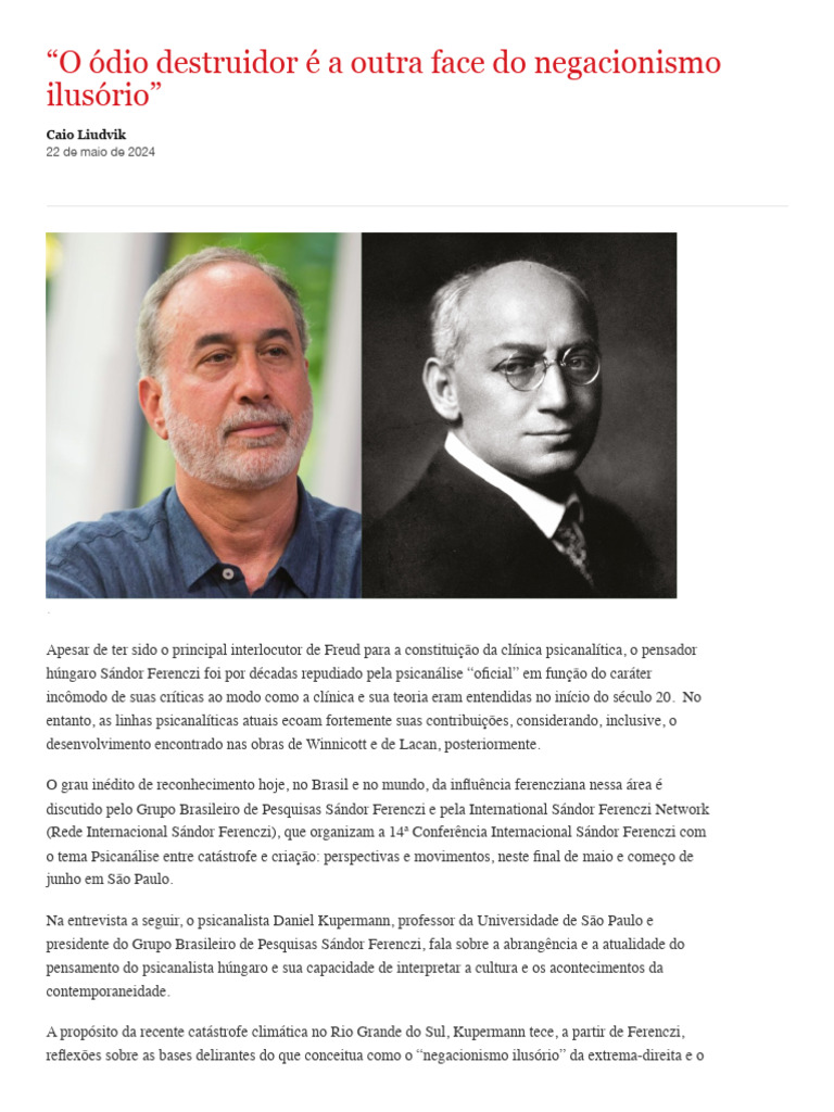 O ódio destruidor é a outra face do negacionismo ilusório - Revista ...