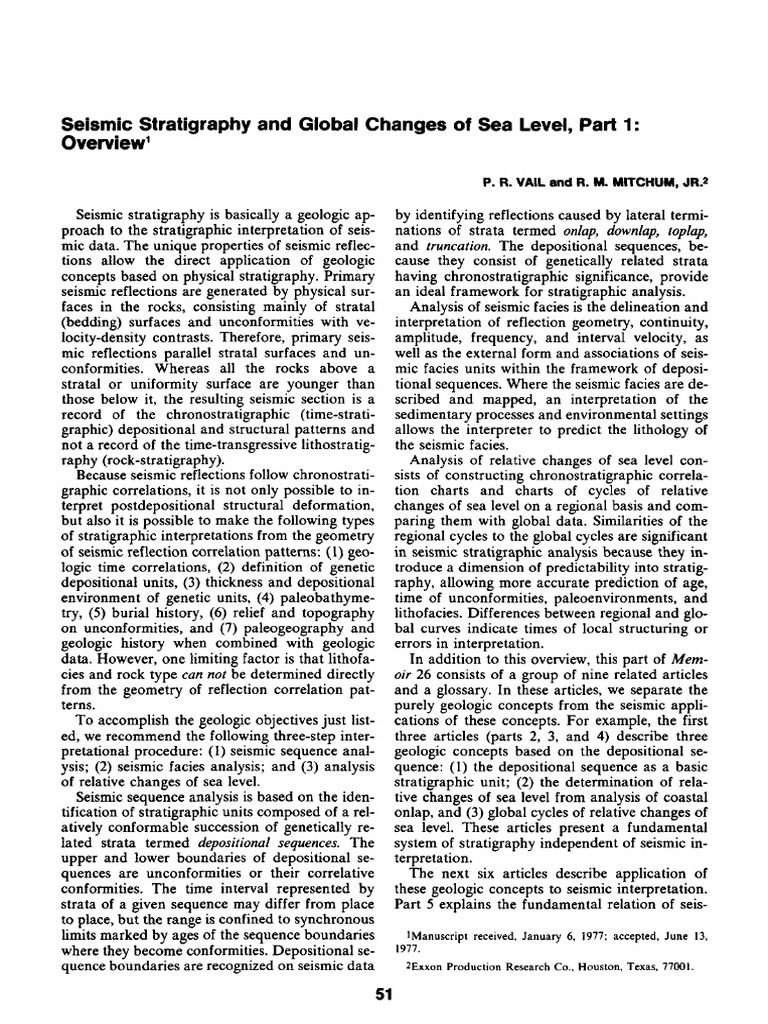 Seismic Stratigraphy & Sea Level Changes | PDF | Stratigraphy | Earth ...