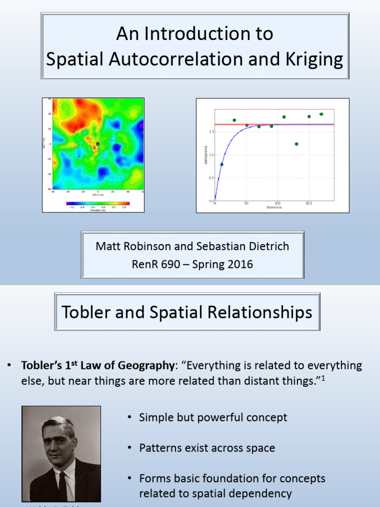 Slides-Autocorrelation Kriging | PDF | Spatial Analysis | Data Analysis