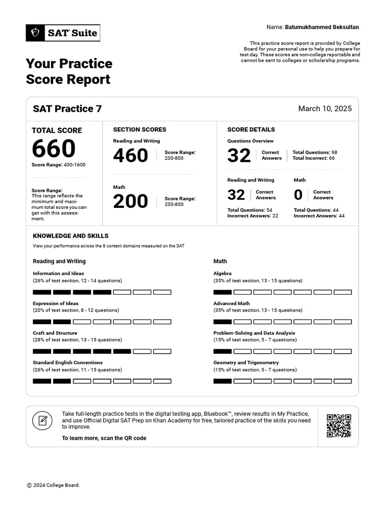 Bbeksultan Sat Practice 7 03102025 | PDF | Sat | Mathematics