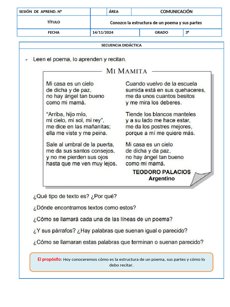 Estructura y partes de un poema | PDF