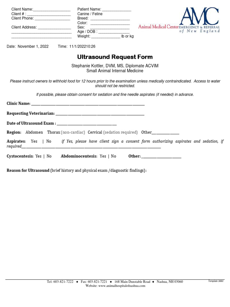 Ultrasound Request Form | PDF