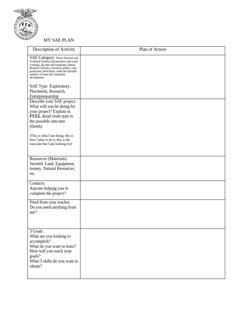 SAE plan | PDF