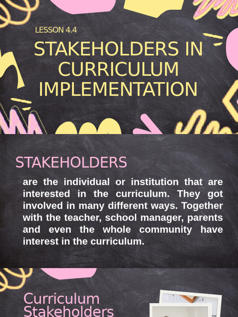 Key Stakeholders in Curriculum Implementation | PDF | Curriculum | Teachers
