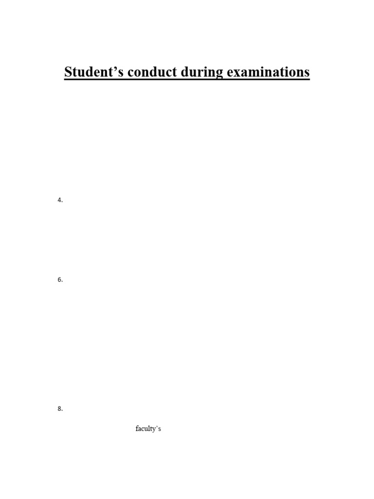 Examination Conduct Guidelines for Students | PDF